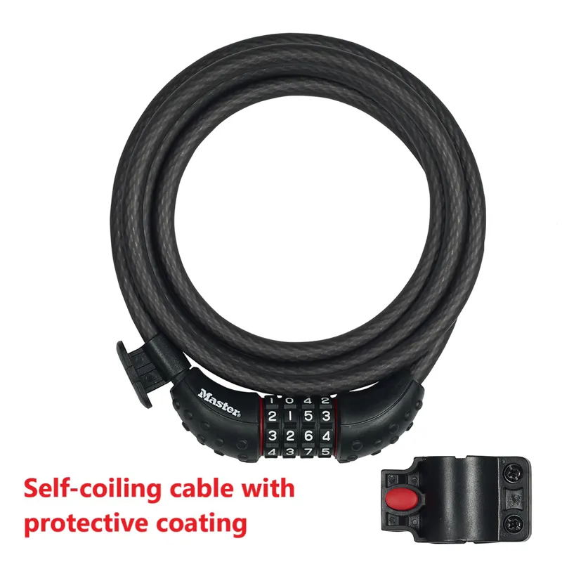 Master Lock Bicycle Cable Combination Lock 10mm X 1.8m 8120 Black